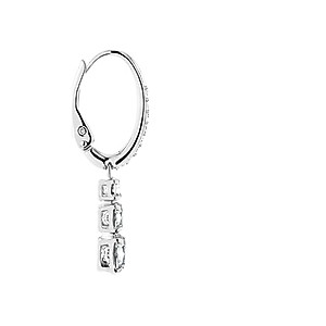 Swarovski Stilla Attract Trilogy Drop Pierced Earrings with White Crystals on a Rhodium Plated Setting with Hinged Closure
