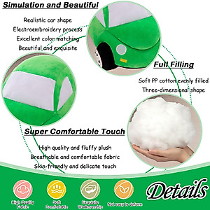 zhidiloveyou Car Plush Green Stuffed Car Shaped Pillow Cute Toy Decor Gifts for Kids 11.8 inch