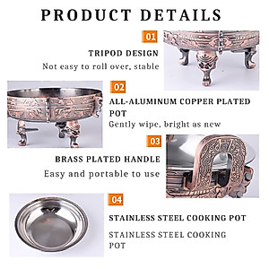 2/4 Pack Chafing Dishes & Food Warmers, Round Chafer Catering Buffet Server Set with Food Pan and Fuel Holders, for Kitchen Party Dining Buffet (Red Bronze),4 Pack