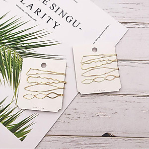 Messen Hair Pins Set Geometric Hair Clips Metal Hairpin Minimalist Hair Styling Jewelry Hair Clamps Accessories Barrettes Gold Bobby Pin for Girl Women (8 Pieces,Style 7)