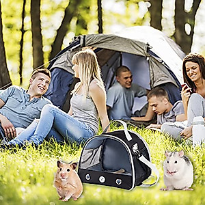 Guinea Pig Cages Small Animal - Bird Rabbit Turtle Carrier Bag African Hedgehog Portable Travel Carrier Outdoor Hang Bag（Black）