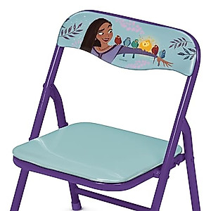 Disney's Wish Table & Chair Set for Toddlers 24-48M, Includes 1 Table & 1 Chair - Sturdy Metal Construction, Table: 20" L x 20" W x 16.4" H, Chair: 12" L x 11.6" W x 17.7" H - Weight Limit: 70 lbs