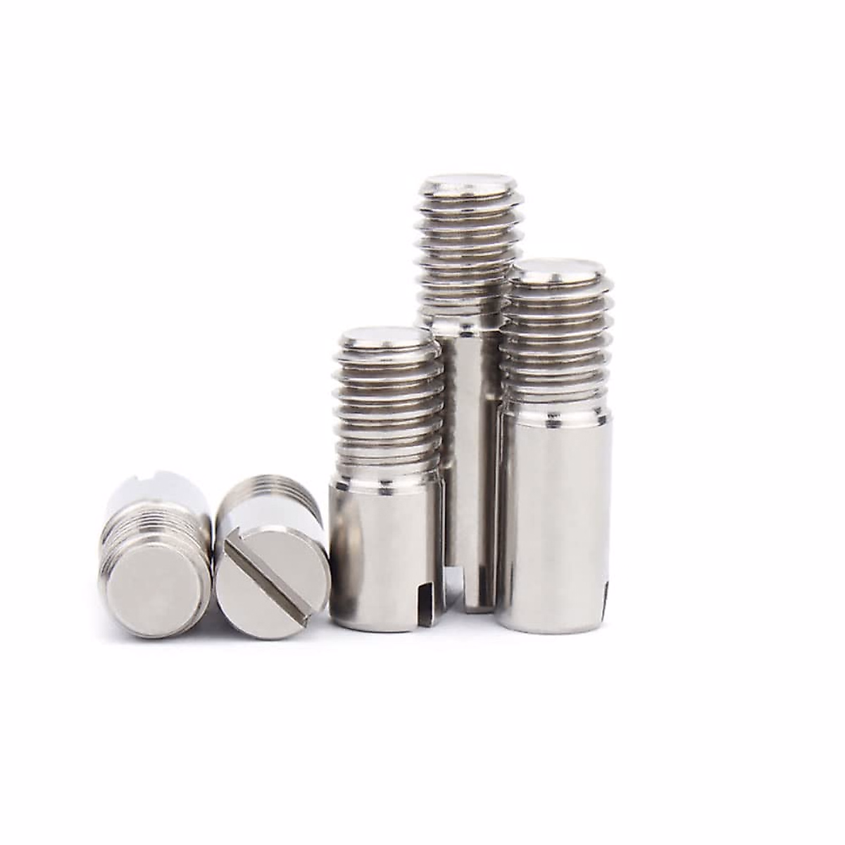 304 Stainless Steel Slotted Cylindrical Pin Dowel External Thread,M4,12mm (5PCS)