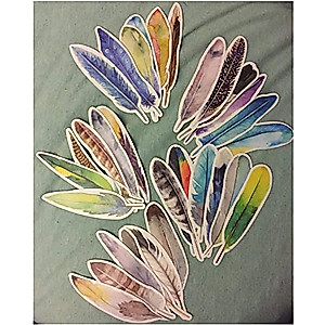 TAODAN 2 Boxes/60PCS Bookmark Colorful Feather Paper Reading Bookmarks Creative Novelty Book Page Marker Stationery Supplies