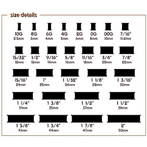 9/16 gauges 14mm Ear gauges 00g 0 00 Tunnels gauges 00g 0g Plugs Ears Women Men Wood 9/16 Gauge 14mm