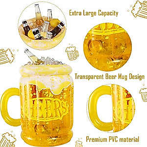 FindUWill Inflatable Cooler for Parties, 2Pack Ice Buckets Large Drink Containers -Portable Drink Cooler for BBQ, Picnic, Pool Party, Birthday Party Supplies, 10 Gallons/38 Liter Capacity, Double Wall