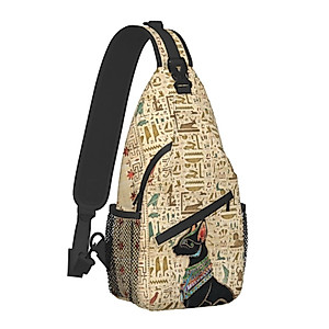 Ancient Egyptian Sling Bag Crossbody Chest Daypack Casual Backpack Egyptian Shoulder Bag Egyptian Decor
