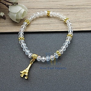 12 Pcs Paris Eiffel Tower Themed Crystal Bracelet Party Favors - Quinceanera / Wedding / Birthday / Baby Shower / Bridal Shower