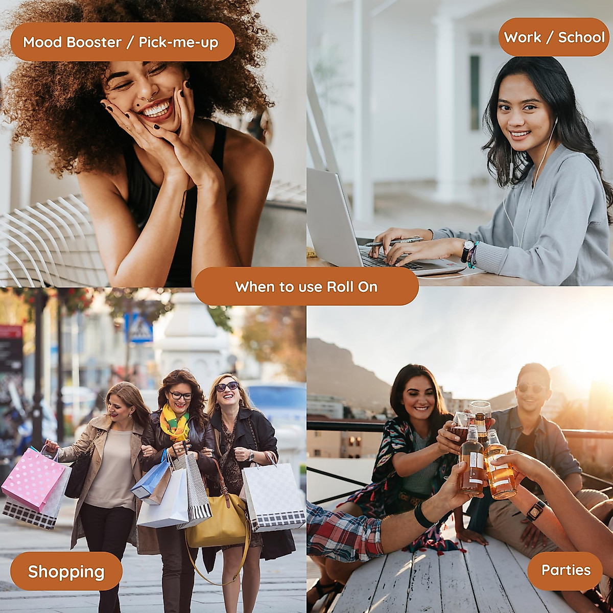 Orange Patchouli Delicious Natural Pure Essential and Fragrance Oil Perfume Roll On with Organic Jojoba Oil, Eau de Toilette, Alcohol Free, Small-Batch, Made in California