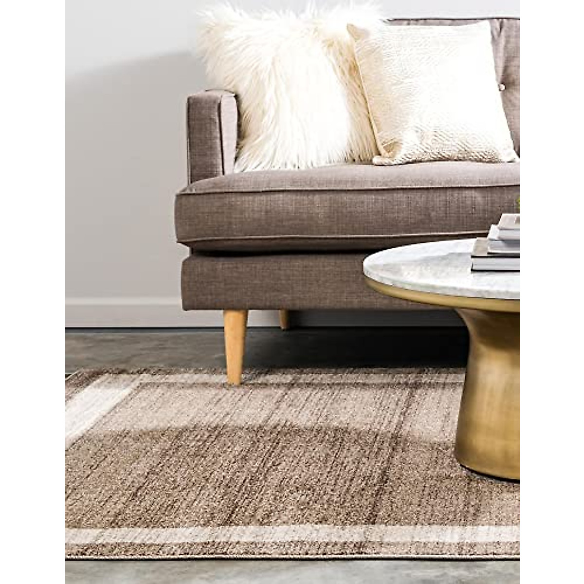 Rugs.com Angelica Collection Rug – 6' x 9' Light Brown Medium Rug Perfect for Bedrooms, Dining Rooms, Living Rooms