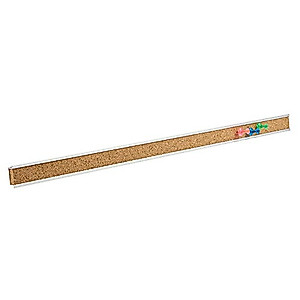 Quartet Bulletin Bar Strip, Cork Board, 48" x 1", Aluminum Frame, Beige (2006)