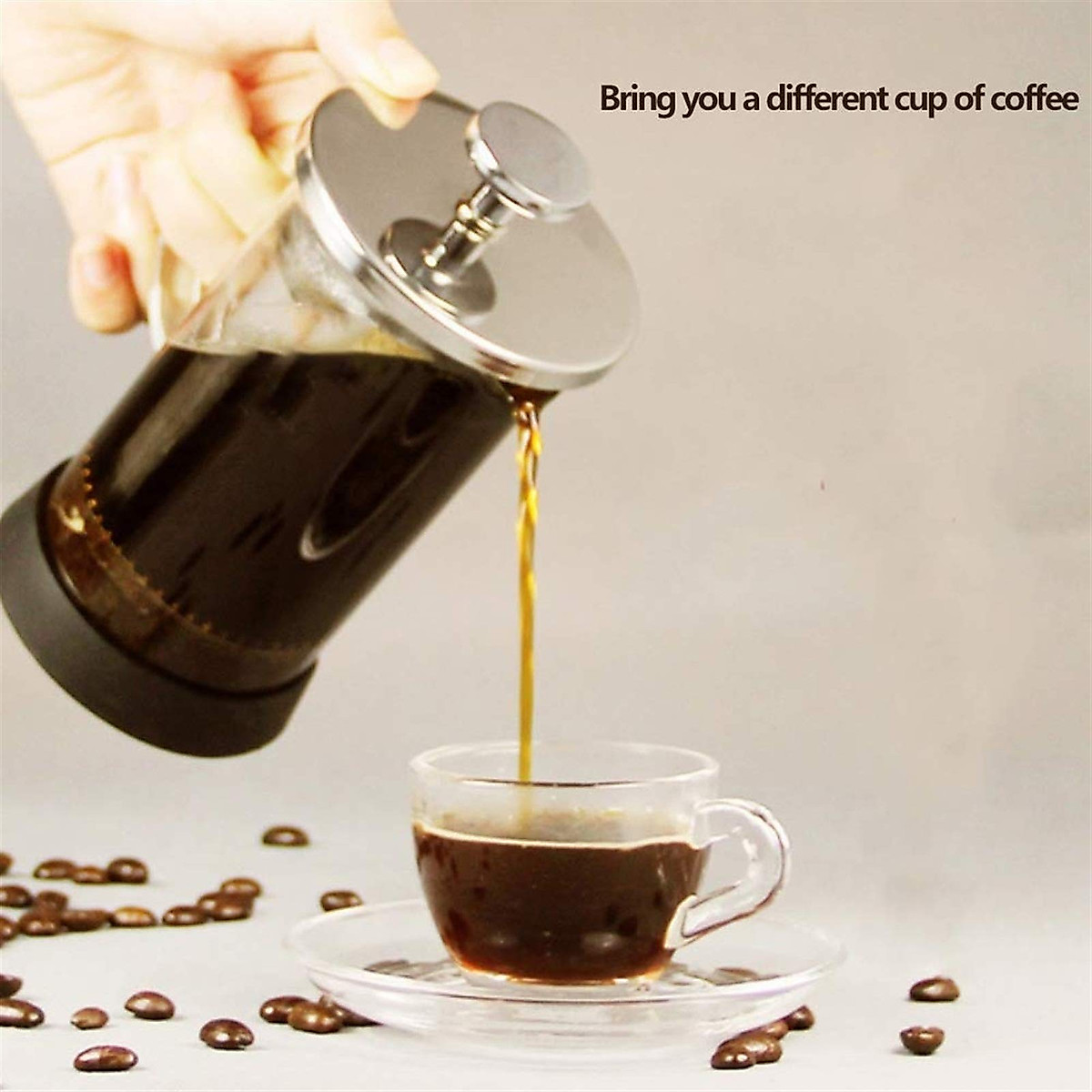 TONGSH French Coffee Press Espresso and Tea Maker Stainless Steel Plunger and Heat Resistant Glass