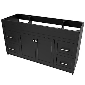 ARIEL Hamlet 60 in. Single Sink Base Cabinet in Black