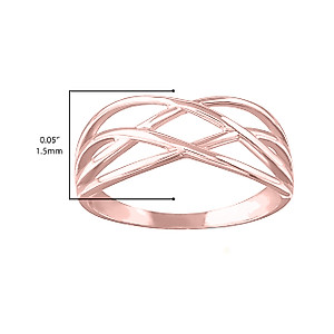 10k Rose Gold Woven Celtic Knot Band Style Ring - Size 9-3/4