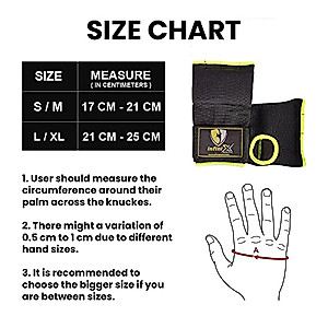 INFINIX SPORTS Boxing Hand Wraps Inner Gel Gloves for Punching, Elasticated Padded Bandages Under Mitts Quick Wraps Men & Women, Fist Protector, Great for MMA Training (Fluorescent, Small/Medium)