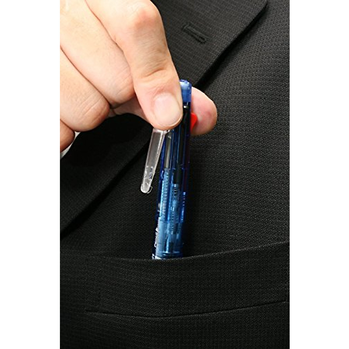 ZEBRA Clip-On Multi F Series 4 Color 0.7 mm Ballpoint Multi Pen/0.5 mm Pencil, Fresh Blue Body (B4SA1-FBL)