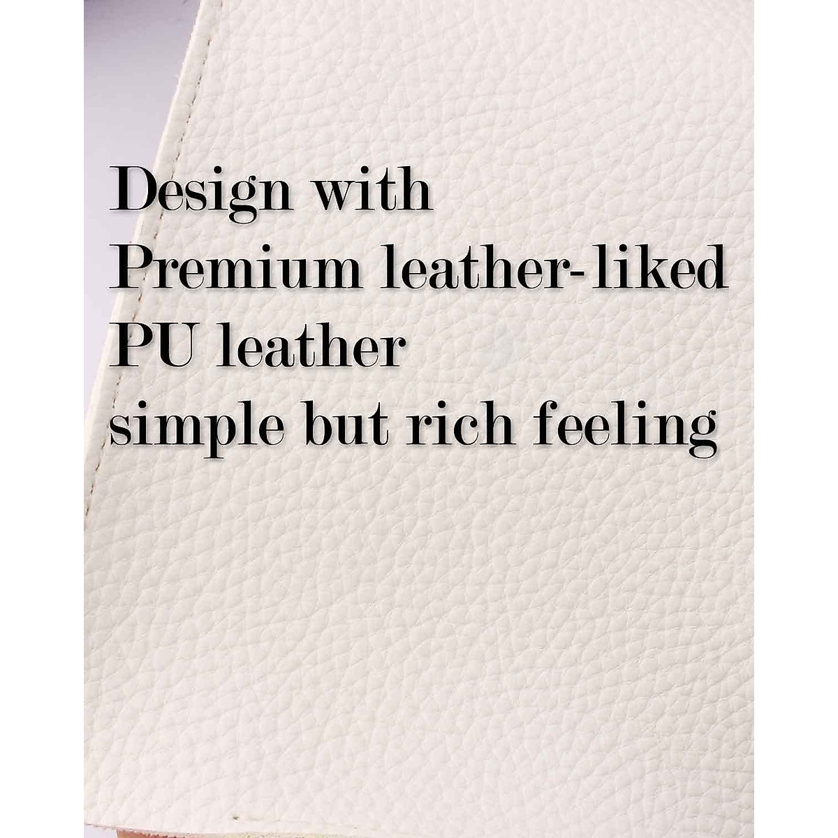 Leather Tissue Box Cover Rectangular – with Bottom Belt [JESMINI, White] Modern PU Leather Long Rectangle Tissue Box Cover Decorative for Bathroom Vanity Countertop/Night Stands/Office Desk