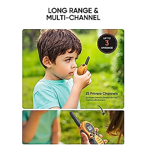 FOREDOM FD688 Rechargeable Walkie Talkies for Kids Long Range with Flashlight, 2 Pack