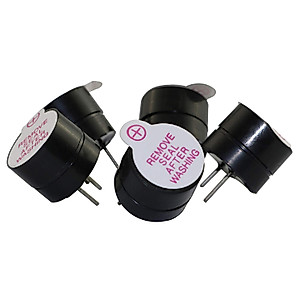 RuiLing 5-Pack 12x9.5mm DC 3V Active Buzzer for Arduino Raspberry Pi ,Magnetic Electronic Continous Long Beep Tone Alarm Sounder