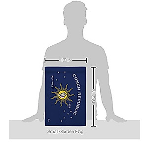 Americana Home & Garden Conch Republic Garden Flag Regional Nation International World Country Particular Area House Decoration Banner Small Yard Gift Double-Sided, Made in USA