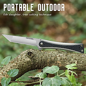 FXFSTEEL Folding Knives 9CR18MOV Satinless Steel Blade with Multi tool Tactical Knife for Outdoor, Survival, Hunting and Camping EDC Pocket Folding Knife with Clip
