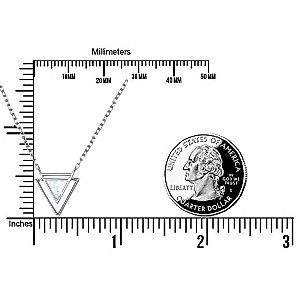 FLYOW Mother's Day Gifts Real 925 Sterling Silver Geometric Necklaces Double Power Triangle Simulated Opal Necklace Adjustable Silver Chain 15+3 Inches (Dainty Triangle)