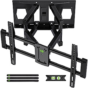 Full Motion TV Mount, USX MOUNT TV Wall Mount for Most 37-75 inch TVs, Holds up to 132lbs, Max VESA 600x400mm, Swivel TV Mount Bracket with Dual Articulating Arms Tilt Rotation Fits 16" Wood Stud