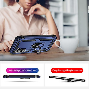 for Samsung A54 5G Case, Galaxy A54 5G Phone Case with HD Screen Protector, [Military Grade 16ft. Drop Tested] Ring Shockproof Protective Phone Case for Samsung Galaxy A54 5G,Blue