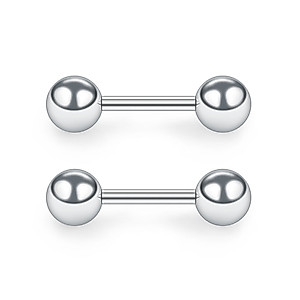 SCERRING 4 Pairs 16G 1/4" Stainless Steel Polished Ball Barbell helix Cartilage Tragus Ear Lobe Stud Earring for Men Women 3-6mm - Silver