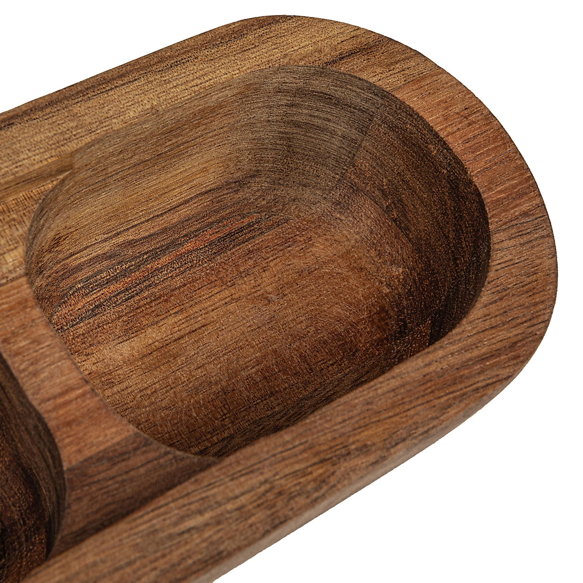 Bloomingville Bloomingville Modern Acacia Wood Divided Container with Lid, Natural