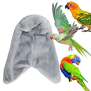 Keeronde Bird Fleece Blanket Parrot Cage Snuggle Hut Warm Nest Bed Hanging Hammock for Small Msdium Parrot Budgie Parakeet Cockatiel Conure Amazon Lovebird Finch Canary (Medium)