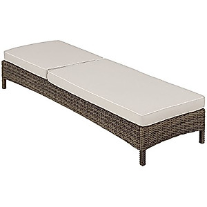 Crosley Furniture KO70070WB-SA Bradenton Outdoor Wicker Chaise Lounge with Sand Cushions