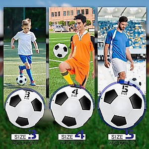 Zantrech 6 Pack Soccer Balls with Pump Needle, Size 3/4/5 Soccer Training Ball Practice for Kids,Youth and Adults, Soccer Ball Bulk