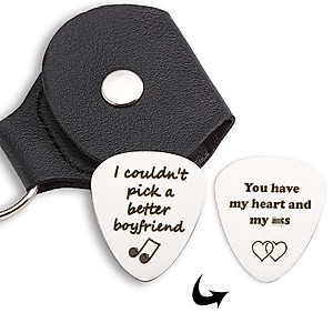 Stainless Steel Guitar Pick Jewelry Gift for Boyfriend, I Couldn't Pick A Better Boyfriend, Musician Guitar Player Pick Gift for Boyfriend, Birthday Anniversary Christmas Valentines Gift for Him