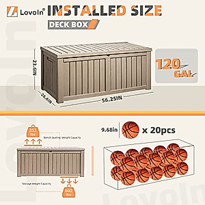 LovoIn Resin Deck Box for Patio Furniture Storage