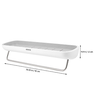 Yardenfun 1pc Bathroom Shelf Stainless Steel Towel Rail Kitchen Storage Baskets Bathroom Shower Bathroom Towel Racks Wall Towel Holder Wall Mounted Sundries Organizer Bracket Hanging