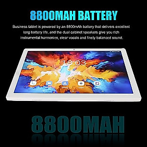 10.1 Inch Tablet PC, 4G LTE Tablet 100‑240V 5.0 Front 12MP Rear 24MP 12GB 256GB for Work (US Plug)