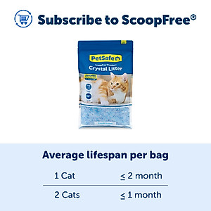 PetSafe ScoopFree Premium Fresh Scent Crystal Cat Litter, Superior Odor Control, Absorbs 5X Faster, Low Tracking for Less Mess, Lasts up to 2 Months, Lightly Scented (8 lb Bag)