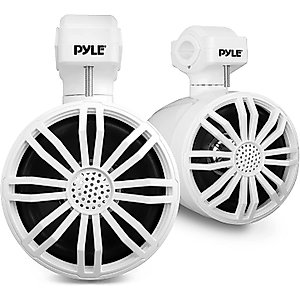 Pyle 3.5” Waterproof Off-Road Speakers - 40W Marine Grade Passive Woofer Sound System Full Range Outdoor Audio Stereo Speaker for Motorcycle, Car, ATV, 4x4, Jeep, Boat, Includes Brackets (White)