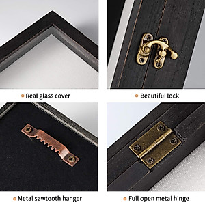 TJ.MOREE Flowers Shadow Box Display Case 13 x 16 Large Shadow Box Picture Frame with Glass Wedding Bouquet Memorabilia Medals Photos Memory Box