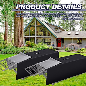 Kittmip 2 Pcs Trap Cage Cover 32 x 10 x 12 Inch Heavy Duty Animal Trap Cover Live Animal Trap Cage Cover for 1 Door Humane Cat Trap Squirrel Dog Gopher Chipmunk Skunk, Cage Not Included, Black