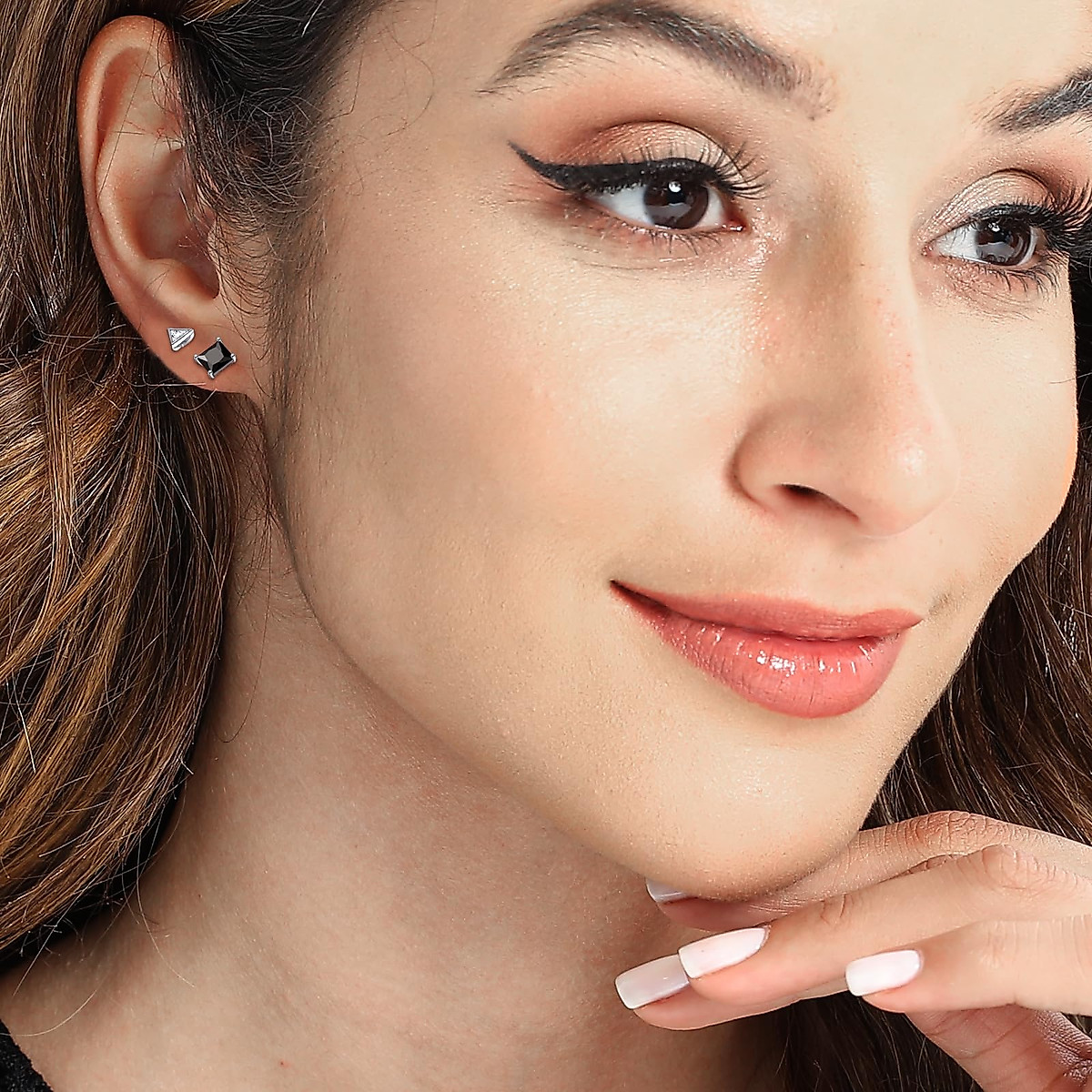 925 Sterling Silver Stud Earrings Set | Round Clear Cubic Zirconia Stud Earrings for Women | 5 Pairs Different Sizes Hypoallergenic Sterling Silver Earring Studs