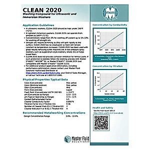 Master STAGES CLEAN2020/1G Clean 2020 Washing Compound for Ultrasonic and Immersion Washers, Pale Yellow, 1 gal Jug