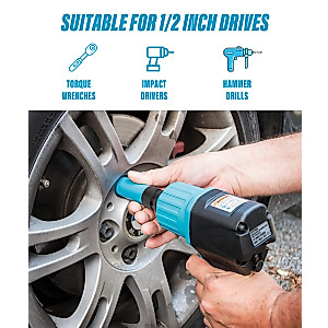 Zlirfy 5PCS 1/2 Inch Drive Impact Lug Nut Socket Set,Drive Deep Impact Socket,Car Accessories 15 17 19 21 22 MM Non-Marring Thin Wall Wheel Protector Nut Socket,Fit for 1/2" Drive Impact Wrench