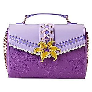 Loungefly Disney Tangled Rapunzel Cosplay Magic Flower Crossbody Womens Bag Purse