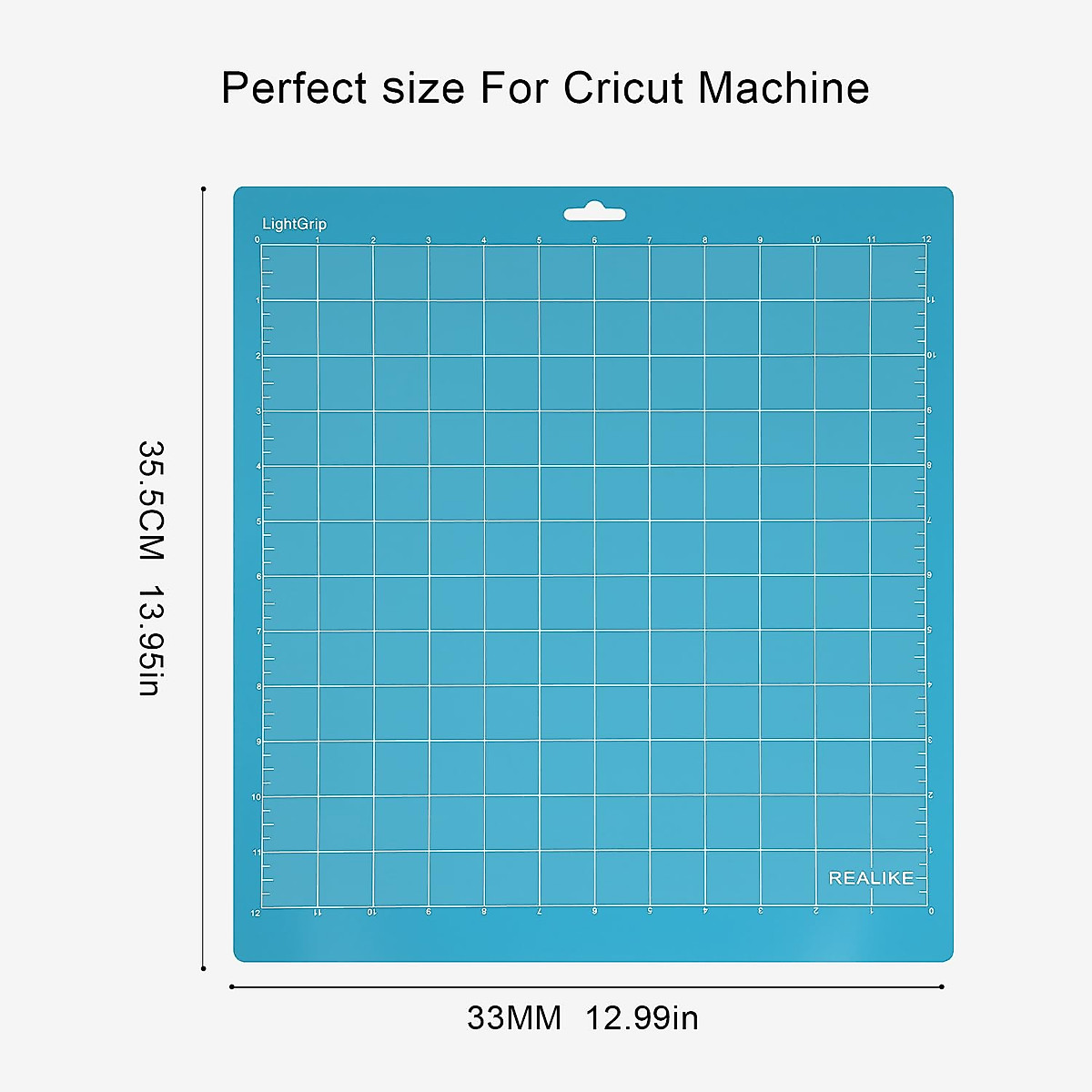 REALIKE LightGrip Cutting Mat for Cricut Maker 3/Maker/Explore 3/Air 2/Air/One, 2 Pack 12x12 Inch Blue Light Grip Adhesive Sticky Non-Slip Cut Mat Replacement Accessories for Cricut