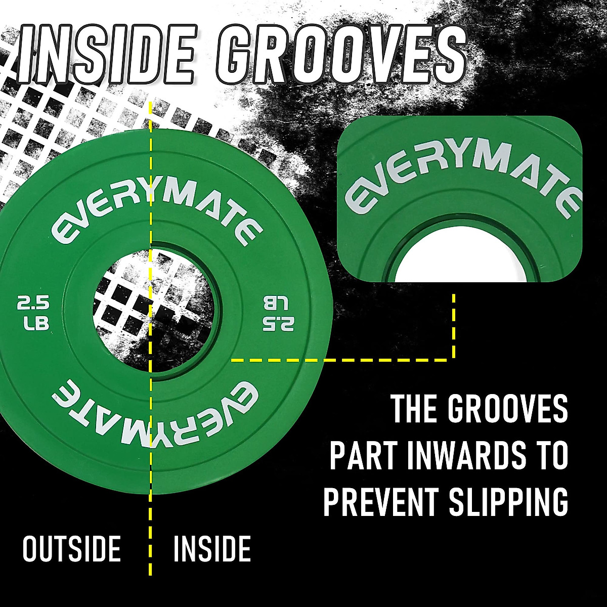 EVERYMATE Change Weight Plates 2.5LB Fractional Plate Olympic Bumper Plates for Cross Training and Olympic Weightlifting, 2.5LB Weights Plates Set