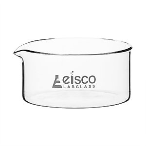 EISCO Crystallizing Dish, 1000ml - Flat Bottom, with Spout - Borosilicate 3.3 Glass - Laboratory, Kitchen, Crafts Labs