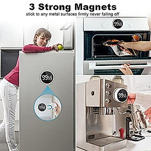 Timers,Timer for Kids,Digital Kitchen Timer with LED Touch Screen, Egg Timer with USB Charging,Magnetic Countdown Timer is Suitable for Classroom Study, Exercise, Oven, Cooking,Teaching