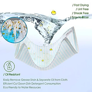 Kitchen Washcloths 8 Pack, 10x14 inch Small Dish Cloth for Washing Dishes, Lint Free Fast Dry Reusable Cleaning Cloth, Ultra Soft & Scratch Free Waffle Dish Rag, Easy to Rinse Multicolor Dishcloths